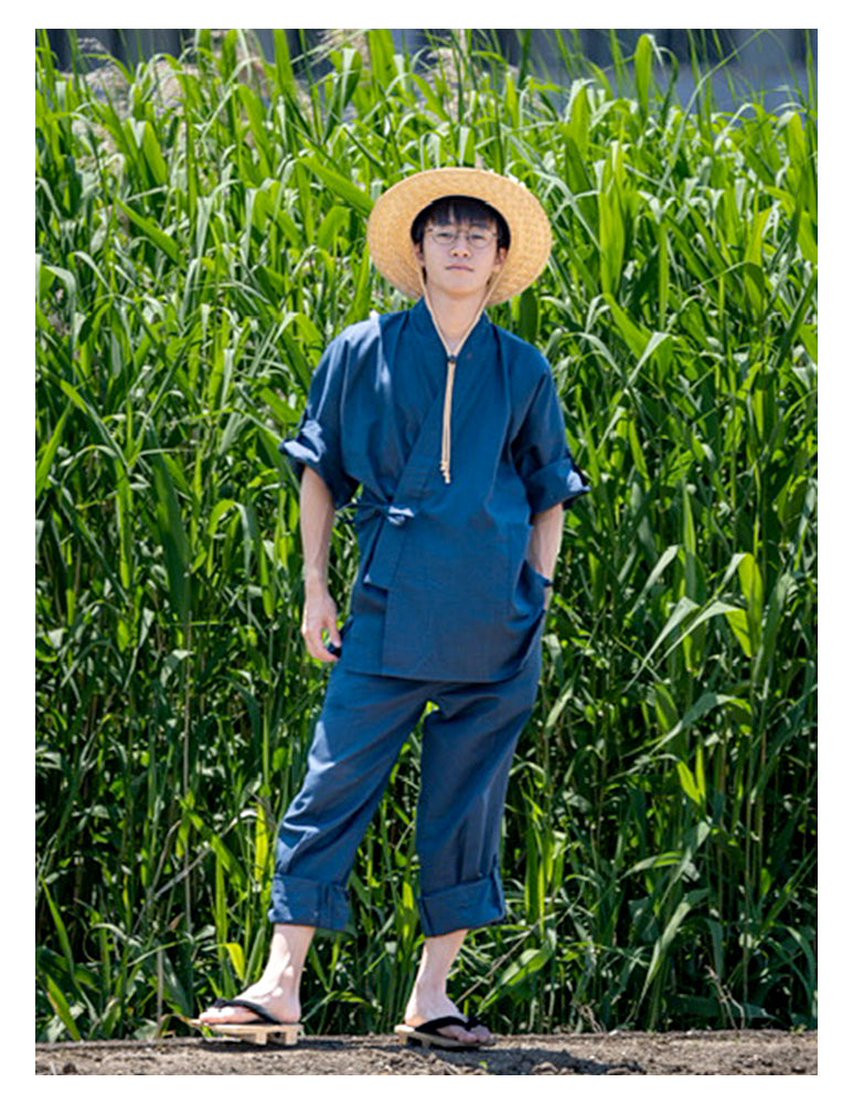 8050 Linen-Cotton Roll-Up Samue – wasuianjapan