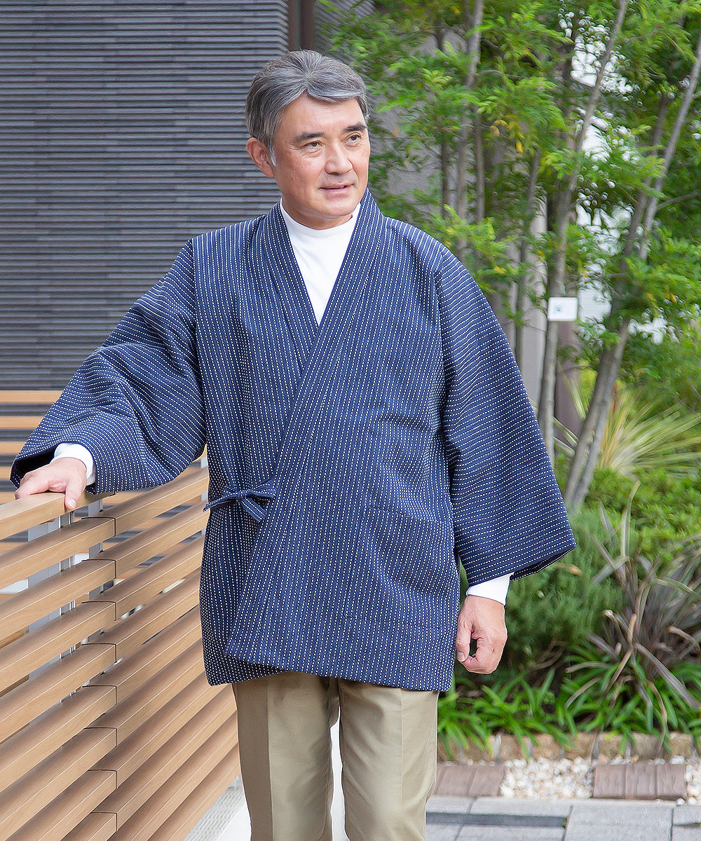 2035 Sashiko-ori Samue-Style Hanten / 100% Cotton – wasuianjapan