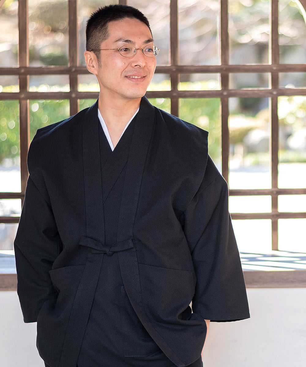 2055 Small Pattern Dobby Sleeveless Haori / 100% Cotton – wasuianjapan